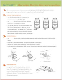 Reproductive Health Access Project | Medication Abortion Aftercare Instructions - RHAP