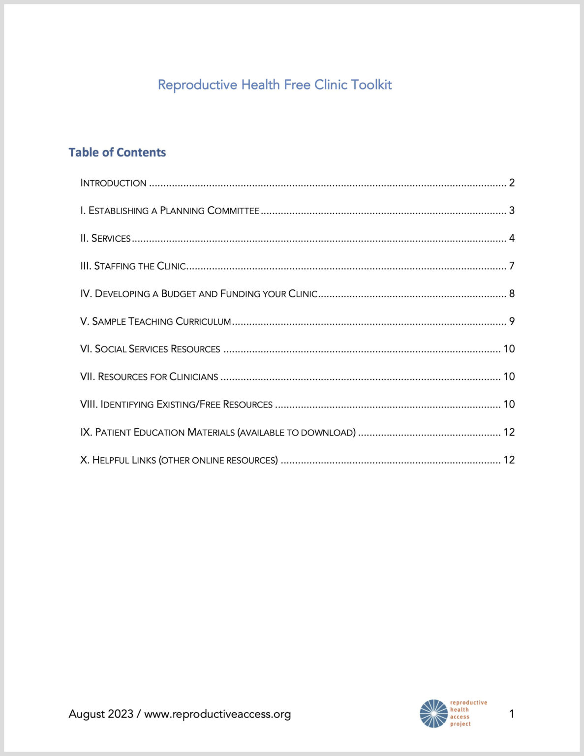 Reproductive Health Access Project | Reproductive Health Free Clinic ...