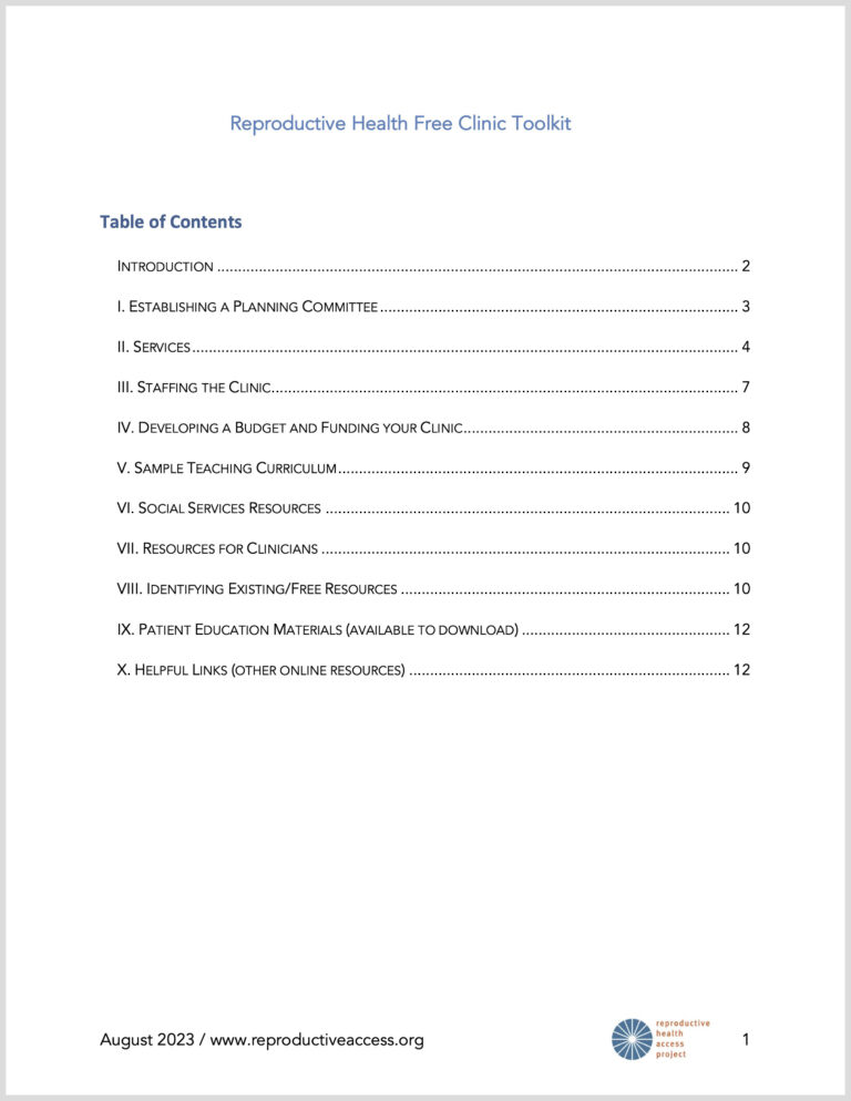 Reproductive Health Access Project | Reproductive Health Free Clinic ...