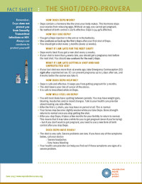 Reproductive Health Access Project | The Shot (Depo Provera) User Guide ...