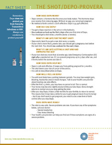 Reproductive Health Access Project | The Shot (Depo Provera) User Guide ...