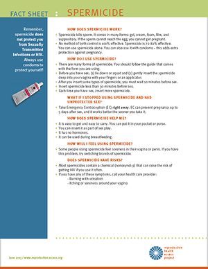 Reproductive Health Access Project | Spermicide User Guide ...