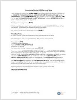 Reproductive Health Access Project | Electronic Health Record Template: IUD Removal ...