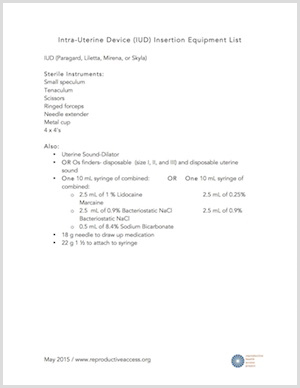 Reproductive Health Access Project | IUD Insertion and Removal ...
