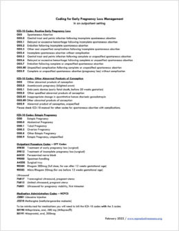 Reproductive Health Access Project | Coding for Miscarriage Care (Early ...