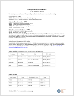 Reproductive Health Access Project | Coding for Medication Abortion using Mifepristone and ...