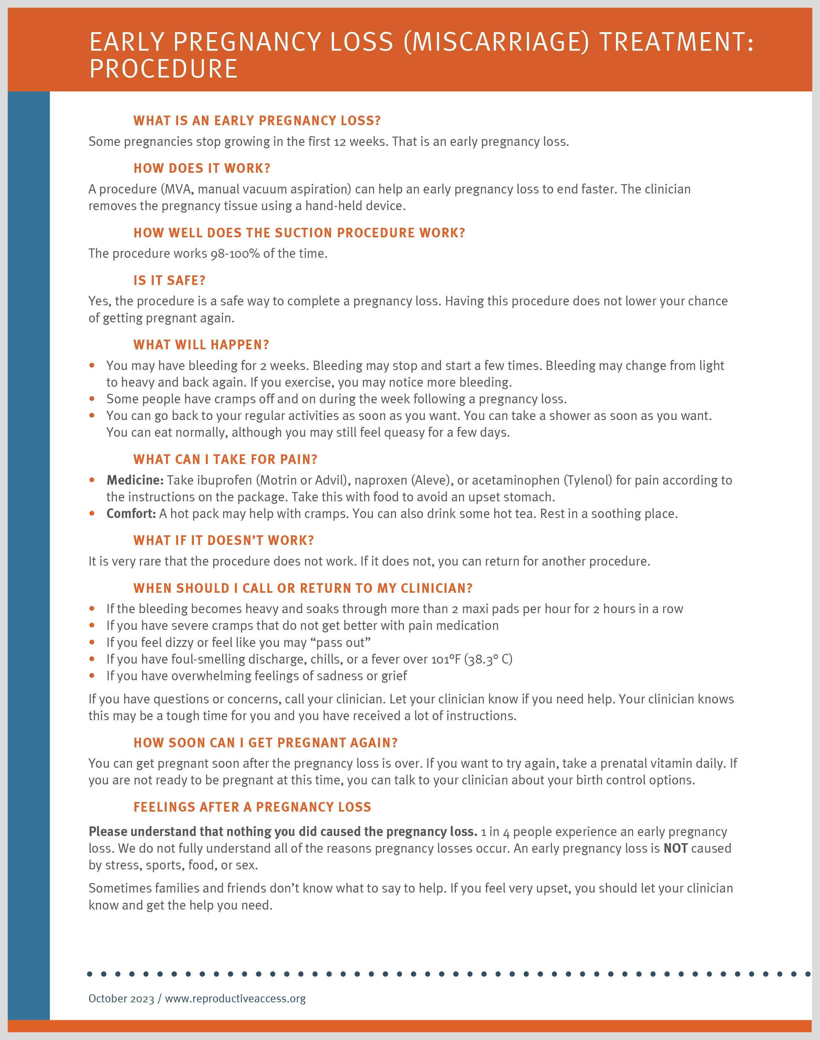 Reproductive Health Access Project | 2023-10 EPL (Miscarriage) Treatment Procedure ...