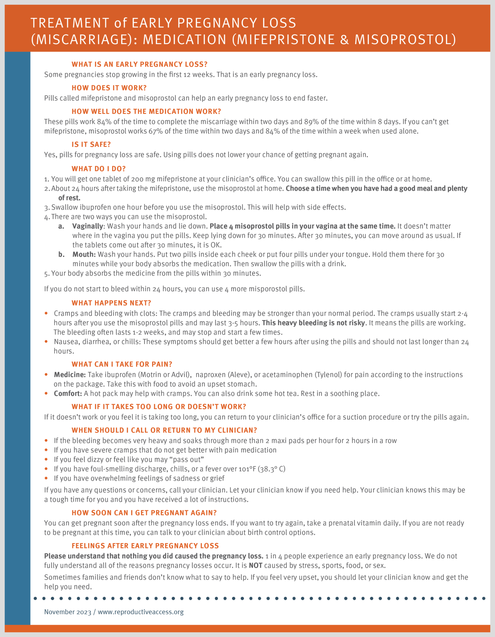 Reproductive Health Access Project | Early Pregnancy Loss (Miscarriage ...