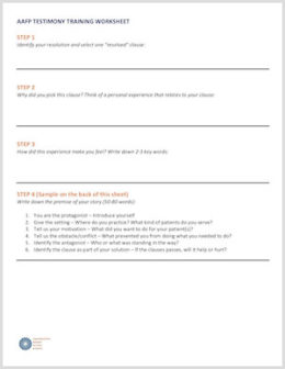 Reproductive Health Access Project | AAFP Testimony Worksheet ...