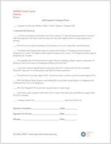 Reproductive Health Access Project | IUD Consent Form
