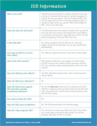 Reproductive Health Access Project | IUD Fact Sheet