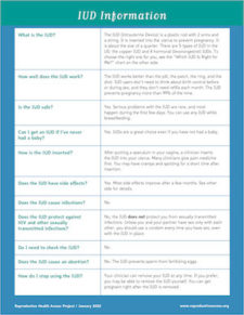 Reproductive Health Access Project | IUD Fact Sheet