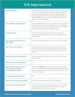 Reproductive Health Access Project | IUD Fact Sheet