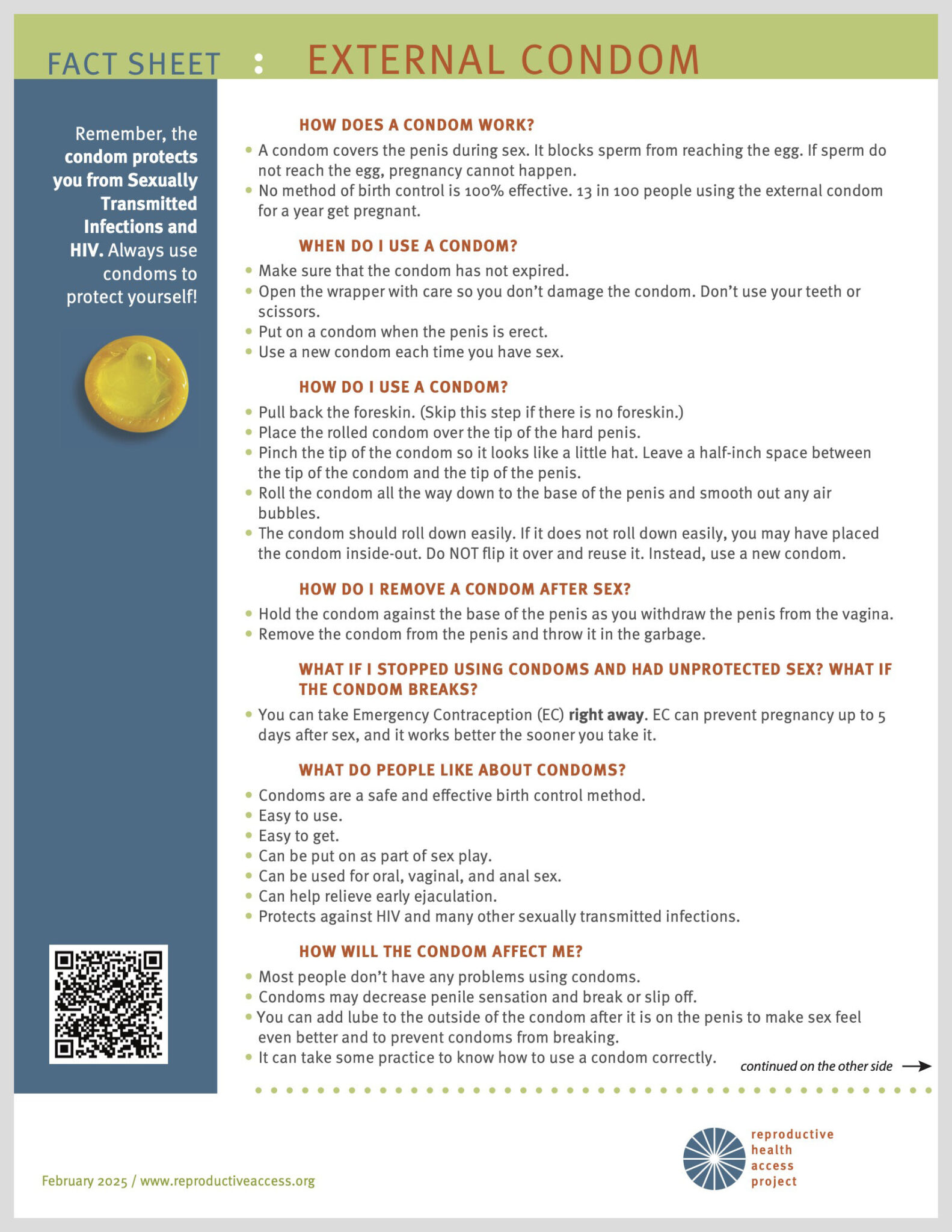 Reproductive Health Access Project | Condom User Guide