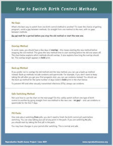 Reproductive Health Access Project | How to Switch Birth Control ...