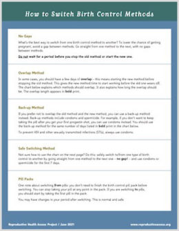 Reproductive Health Access Project | How to Switch Birth Control ...