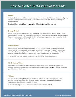 Reproductive Health Access Project | How to Switch Birth Control ...