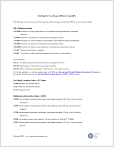 Reproductive Health Access Project | Coding for IUD insertion and removal