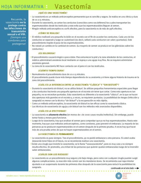 Reproductive Health Access Project 2022 10 Vasectomy User Guide Final