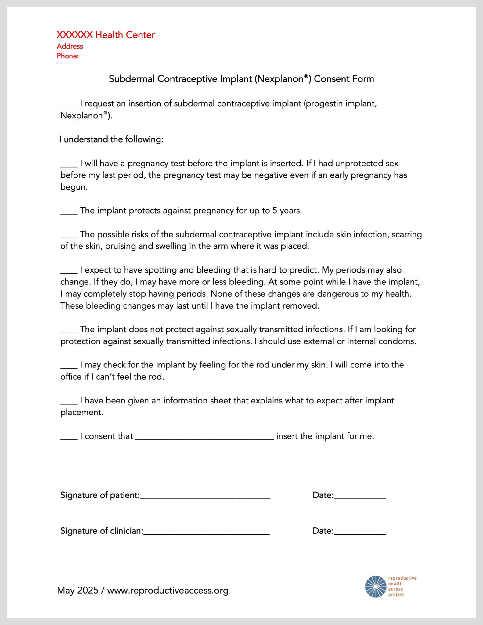 Reproductive Health Access Project | 2025-05-implant-consent-english ...