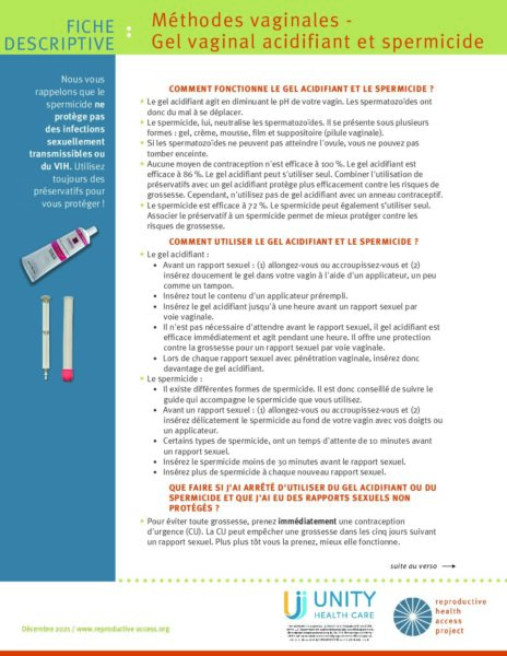 Reproductive Health Access Project 2021 12 Vaginal Methods Acidifying