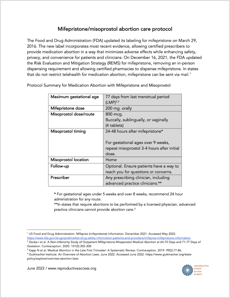 Reproductive Health Access Project | 2022-06-mifepristone_protocol_final - Reproductive Health ...