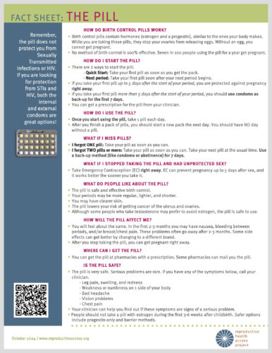 Reproductive Health Access Project | Pill User Guide - Reproductive ...