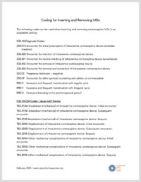 Reproductive Health Access Project | Coding for IUD insertion and removal