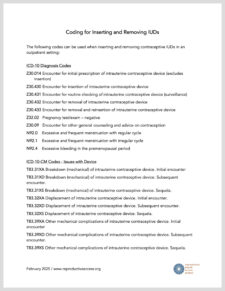Reproductive Health Access Project | Coding for IUD insertion and removal
