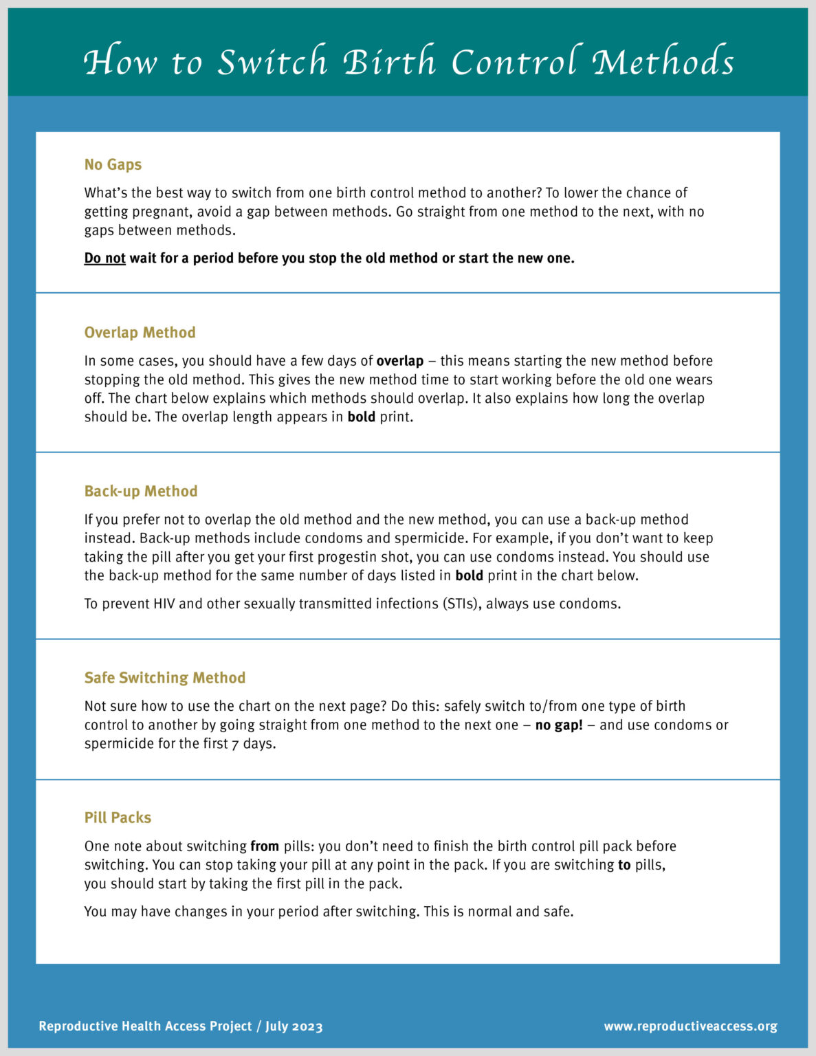 Reproductive Health Access Project | How to Switch Birth Control ...