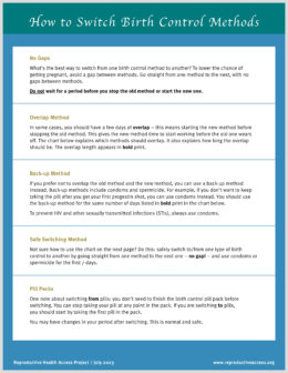 Reproductive Health Access Project | How to Switch Birth Control ...