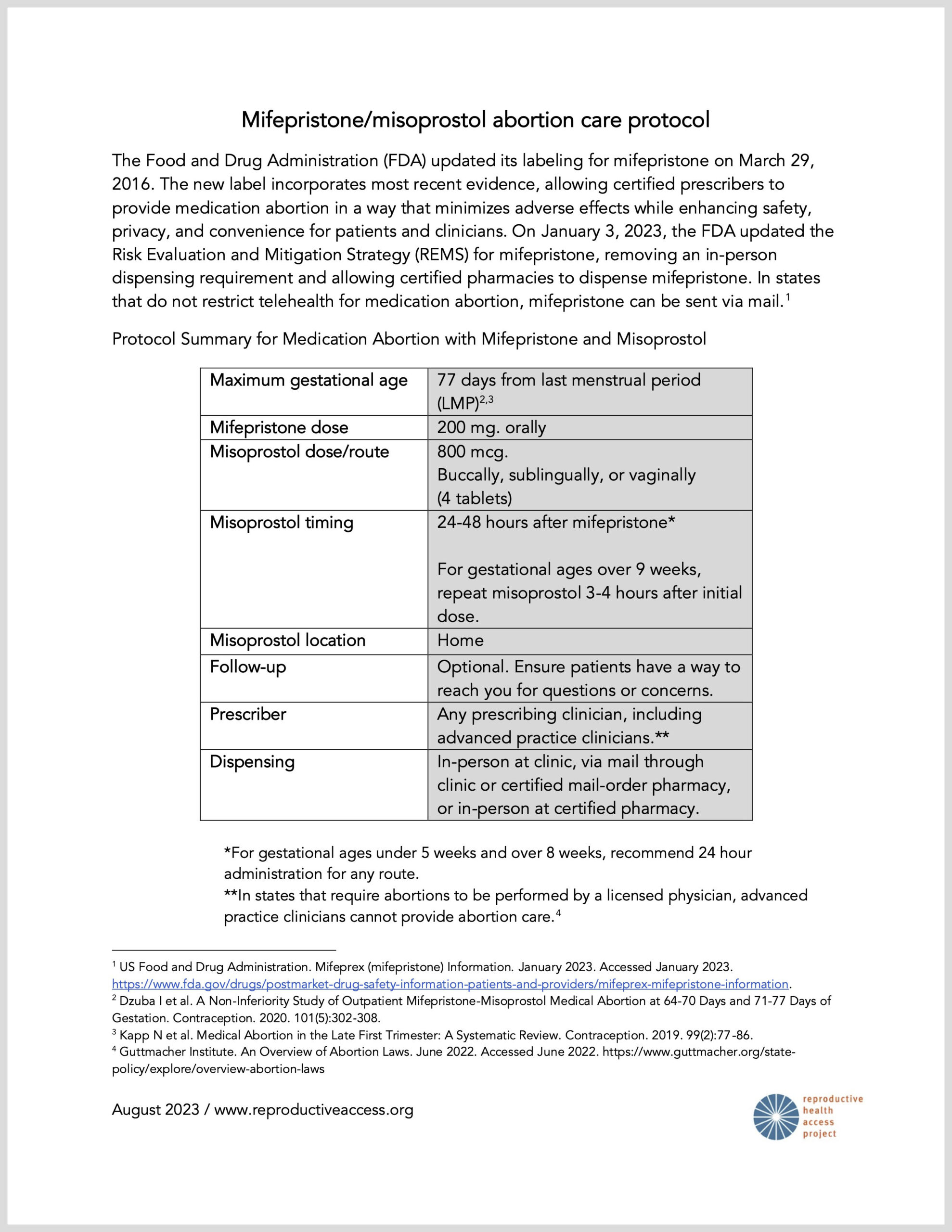 Reproductive Health Access Project | 2023-08 Protocol for MAB with Mife:Miso_final ...