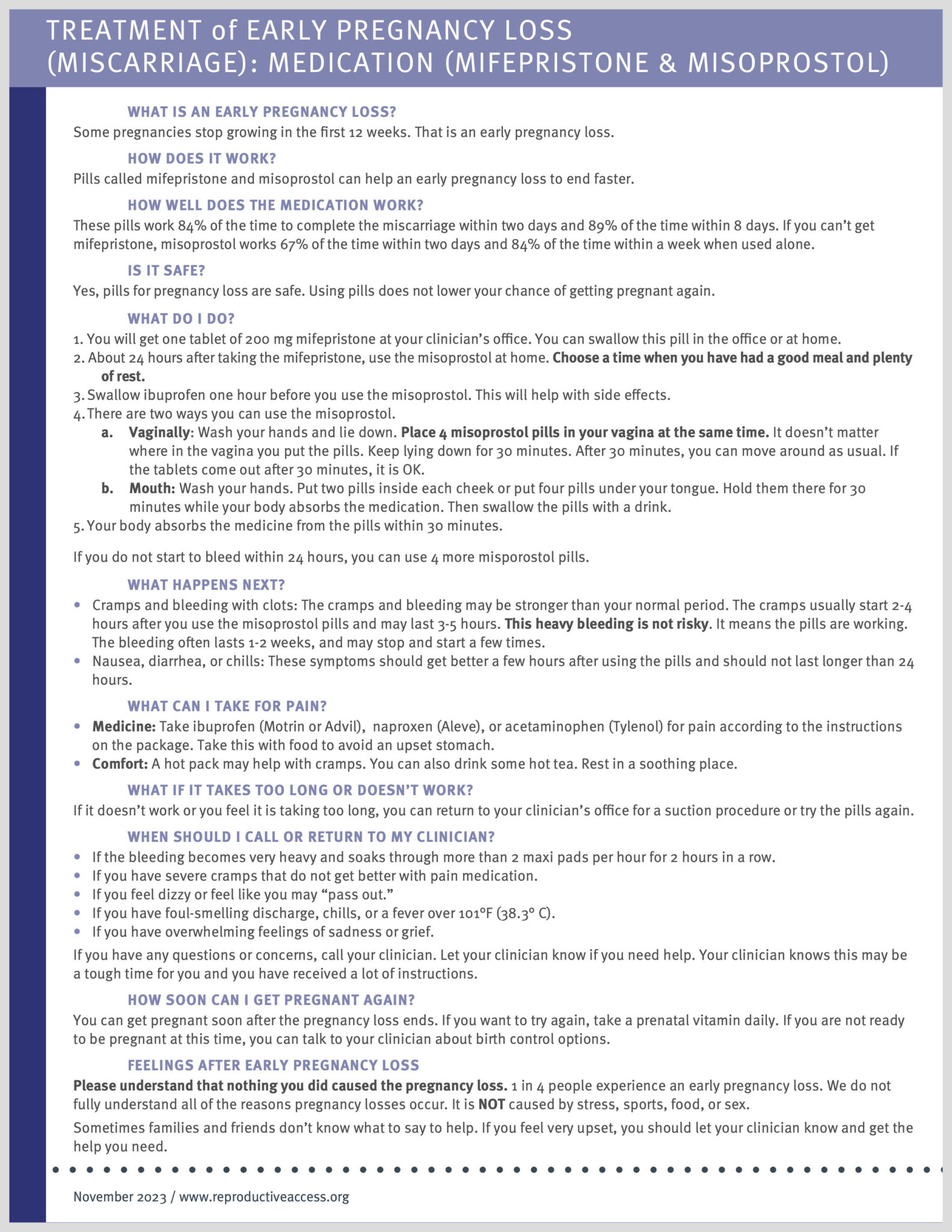 Reproductive Health Access Project | Early Pregnancy Loss (Miscarriage ...