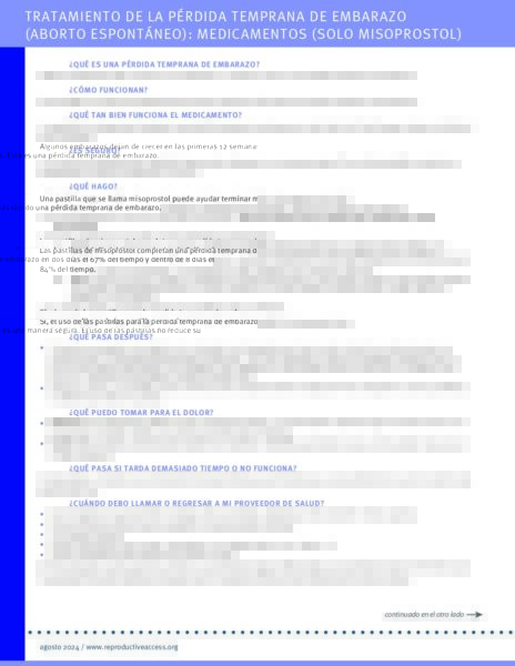 Reproductive Health Access Project | 2024-08 EPL (Miscarriage) Treatment and Aftercare ...