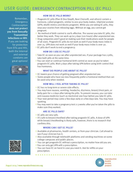 Reproductive Health Access Project | Emergency Contraception Pill User ...