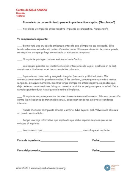 Reproductive Health Access Project | 2025-05-Implant-Consent-Form ...