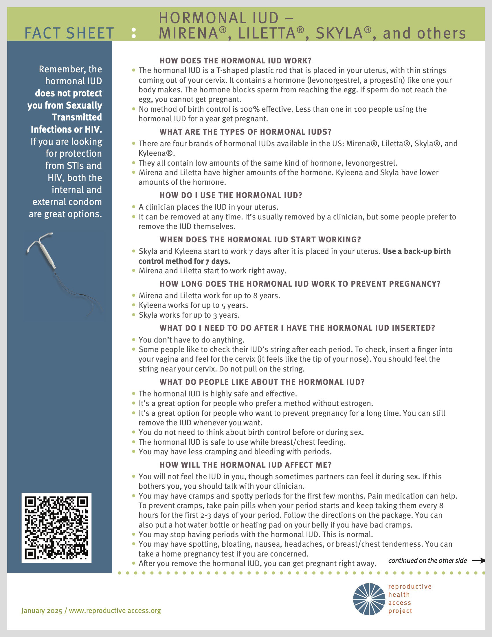 Reproductive Health Access Project | Hormonal IUD User Guide ...