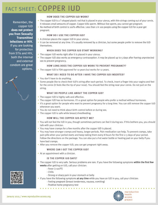 Reproductive Health Access Project | Copper IUD User Guide ...
