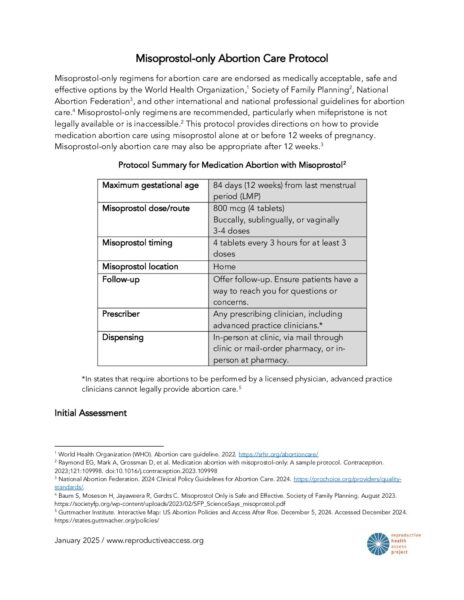 Reproductive Health Access Project | 2025-1 Protocol for MAB with Miso Only - Reproductive ...