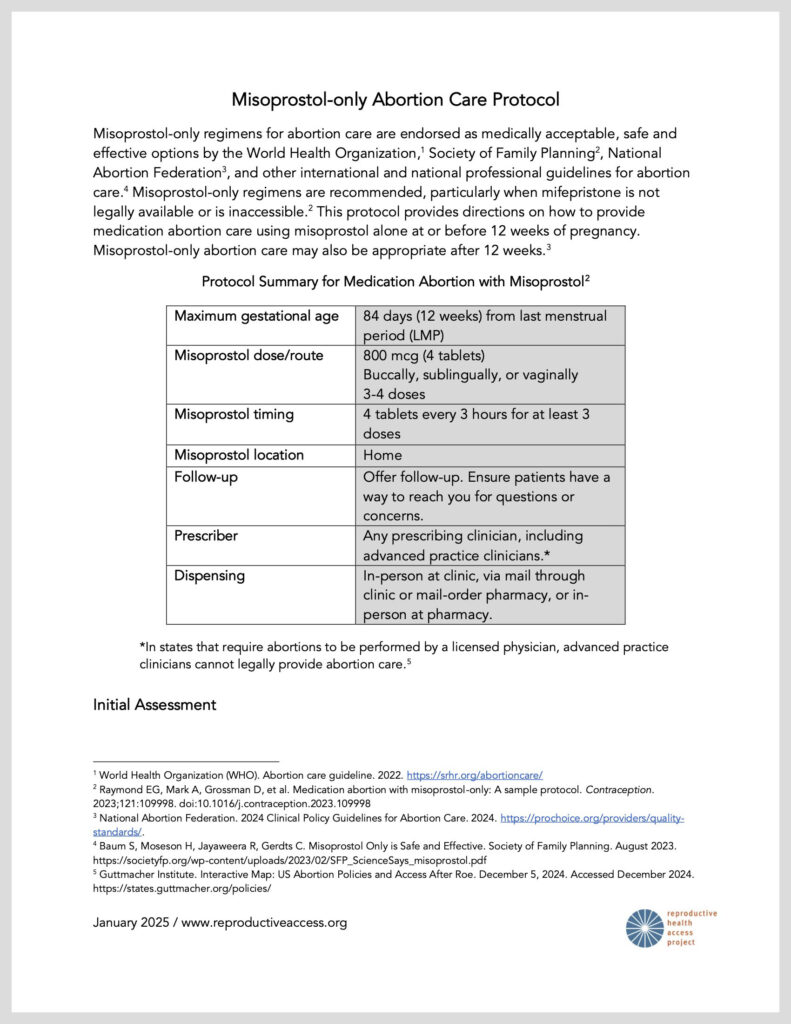 Reproductive Health Access Project | 2025-1 Protocol for MAB with Miso Only_image - Reproductive ...